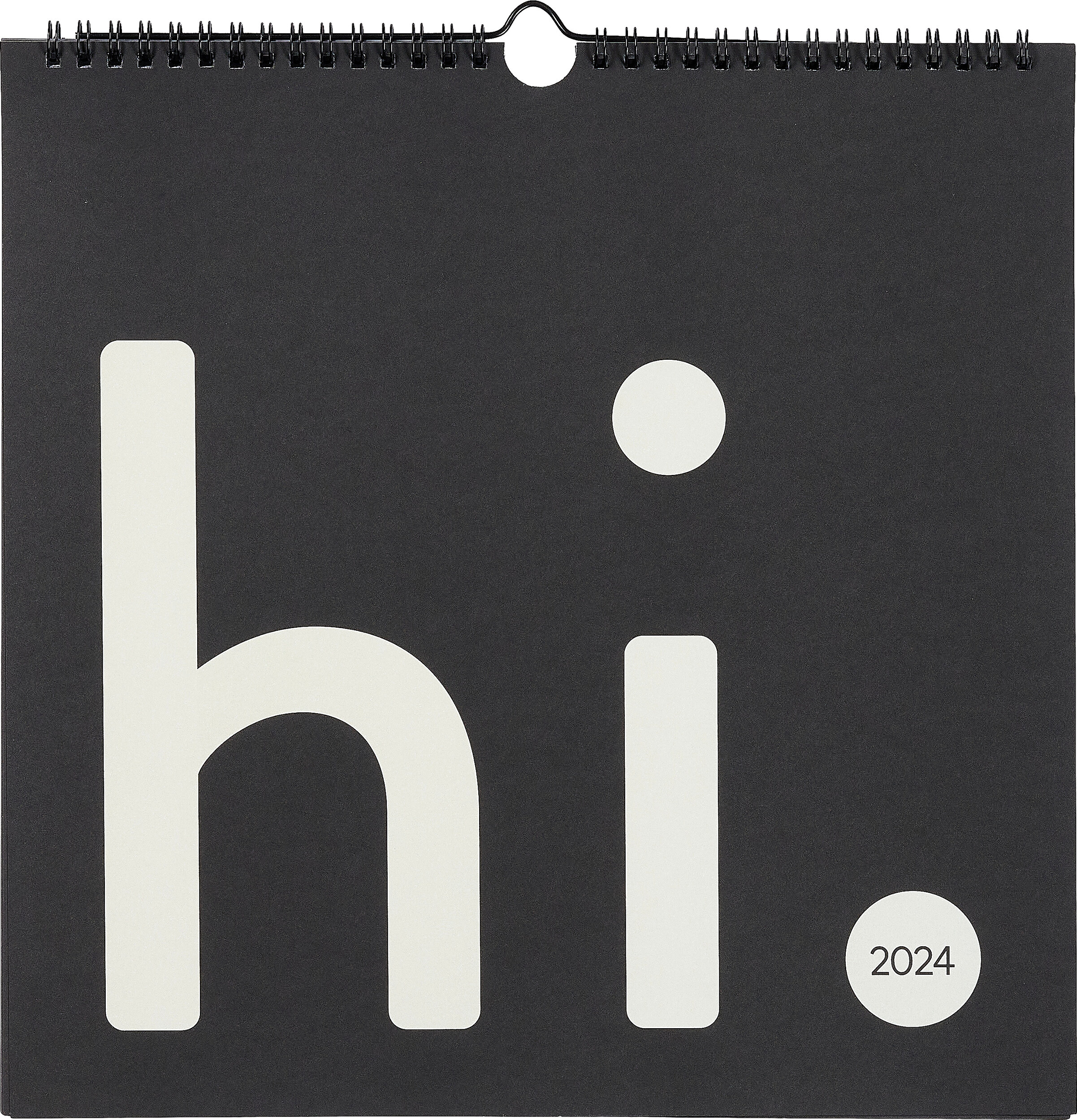 Design Letters Hi 2024 Calendar black on a wall - 70201023LGREBLAHI