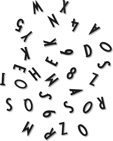 Litere și cifre pentru tablă Design Letters mici albe 128 el. - FA