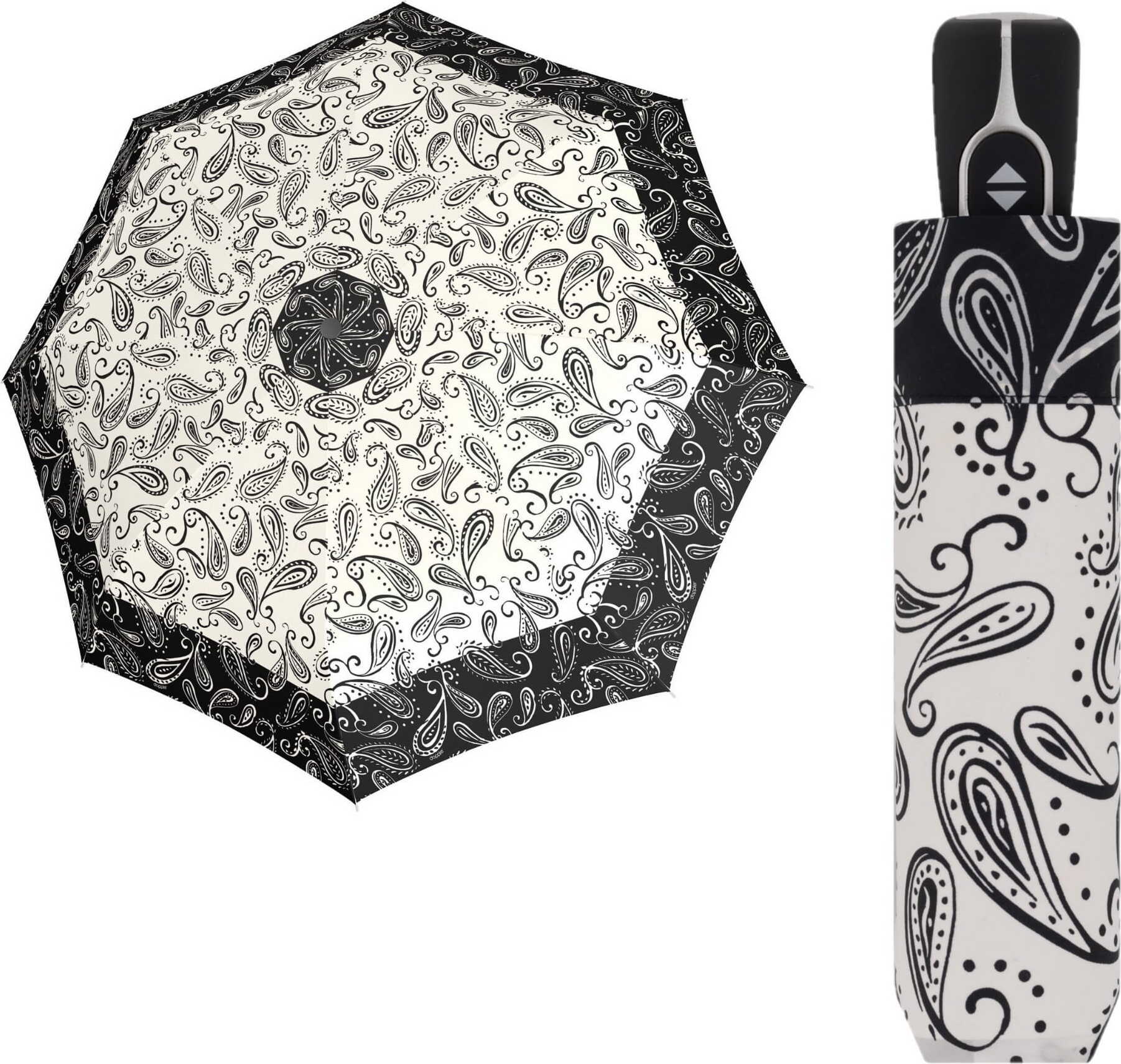 Parasolka Fiber Magic Paisley czarno-biała - Doppler 7441465BW03