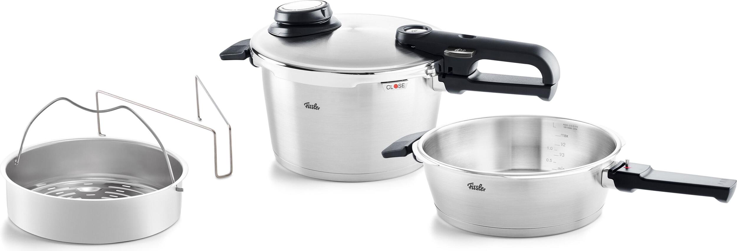 Vitavit Premium Pressure cooker with an additional pan and perforated ...