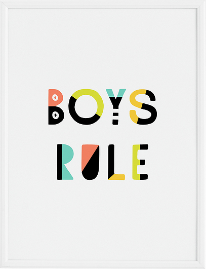 Boys Rule Poster - Follygraph FBBOY2130 | FormAdore