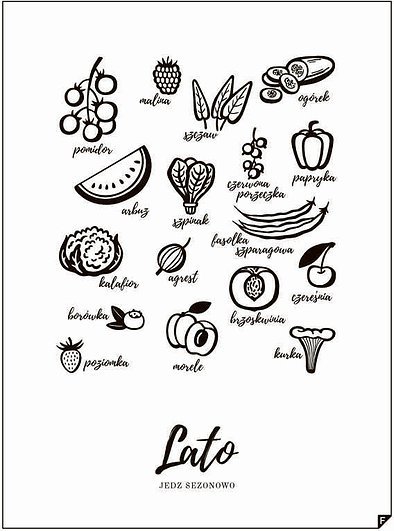 Plakat Lato - Jedz Sezonowo 70 x 100 cm - Follygraph LATO-70100