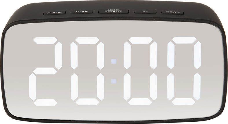 Silver Mirror LED Clock and alarm clock - Karlsson