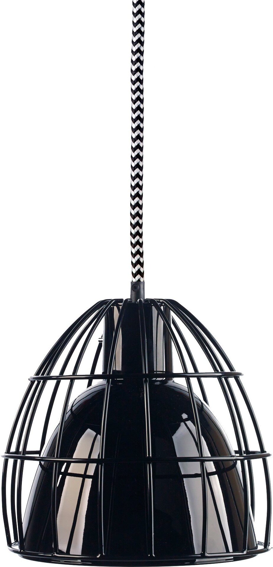 Lampă Frame M neagră fir alb-negru - Kaspa 10340102 | FormAdore