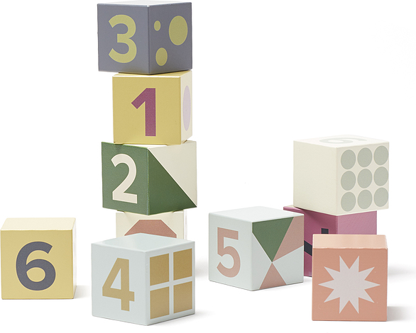 Edvin Play blocks numbers and shapes 10 pcs - Kids Concept 1000467