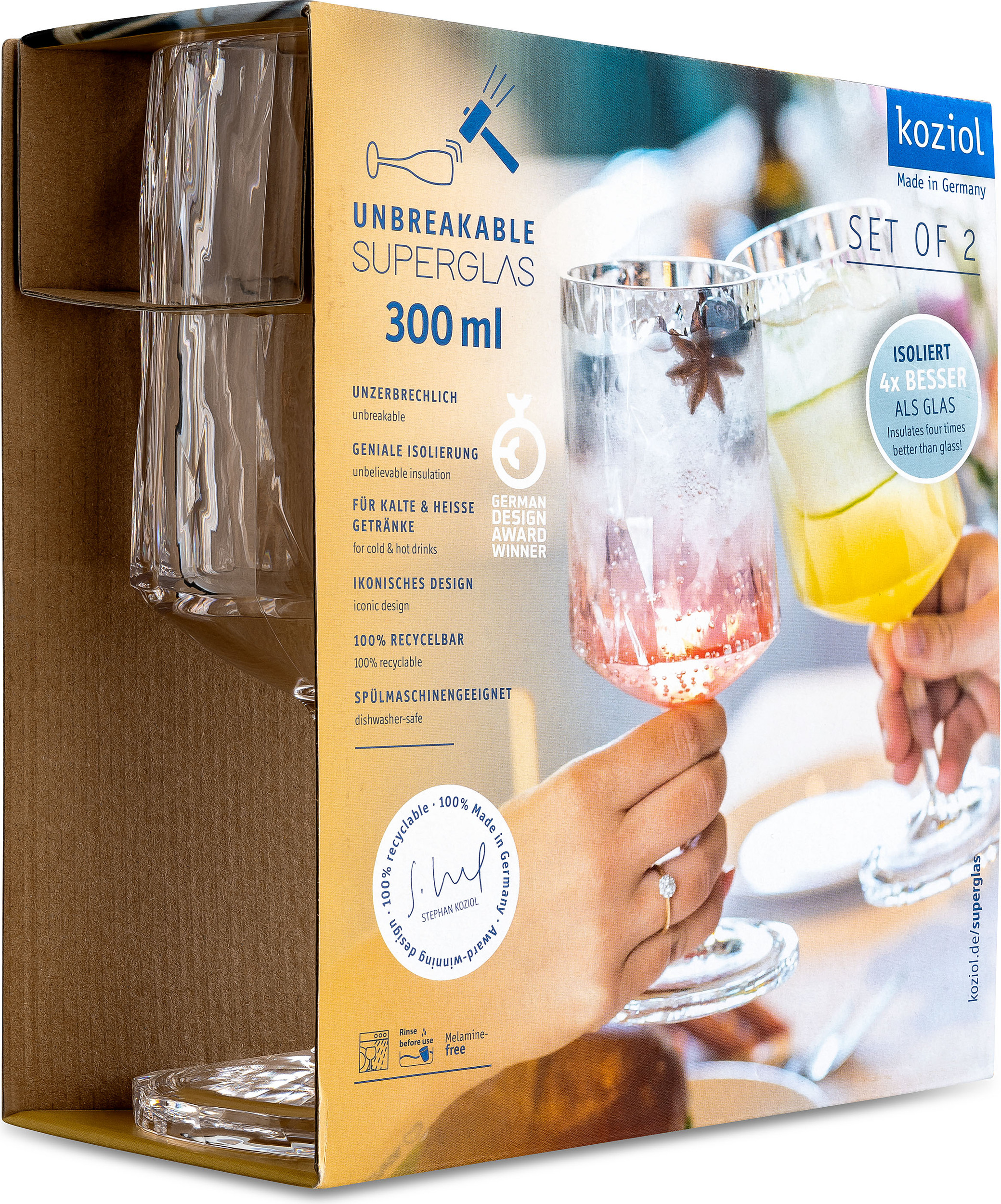 Skleničky na víno Club No. 4 Superglas 2 ks - Koziol 4401535 | FA