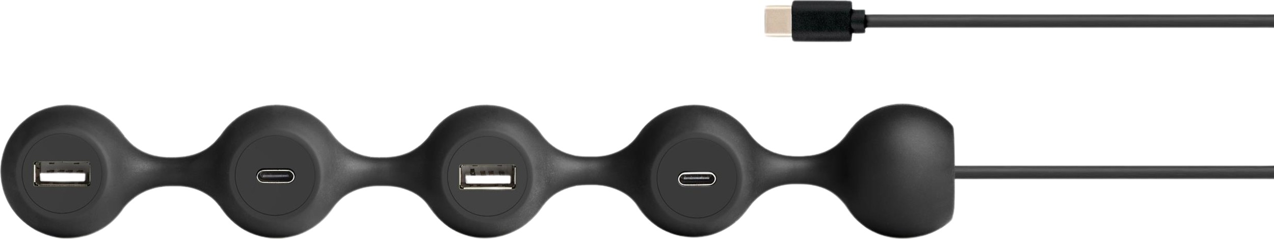 Rozdzielacz USB Peas Hub C czarny 4 porty - Lexon LD150N | FF