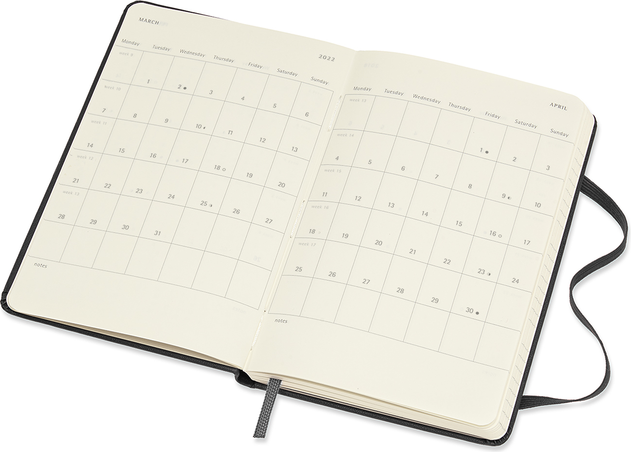 Kalendarz Moleskine 2022 12M P tygodniowy twarda oprawa - FF