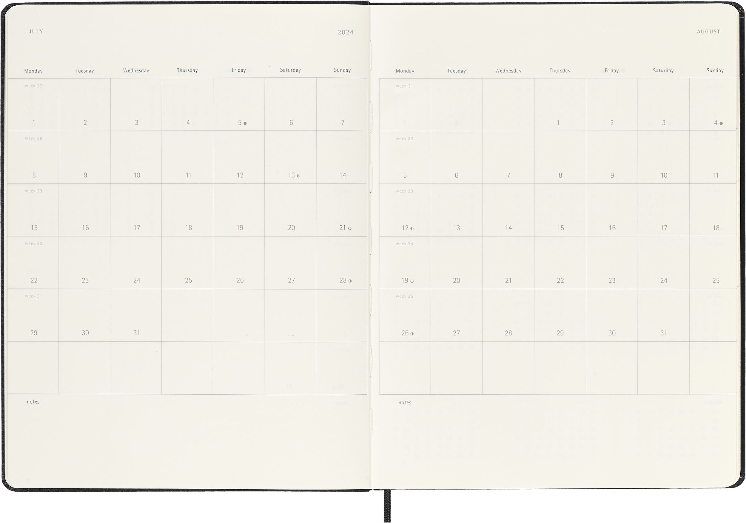 Kalendarz Moleskine 2024 12M XL tygodniowy twarda oprawa - FF