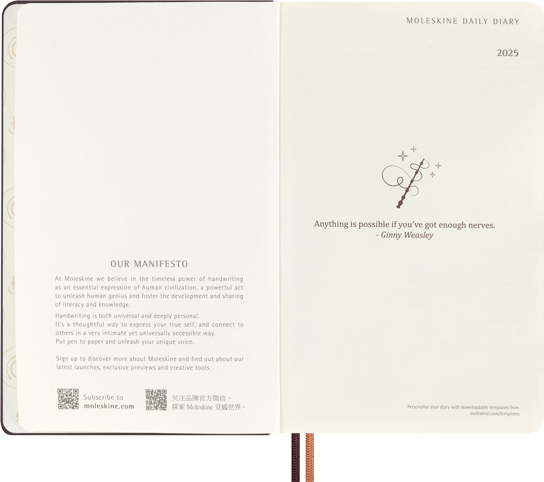 Kalendarz Moleskine 2025 12M Harry Potter Accio L dzienny twarda oprawa