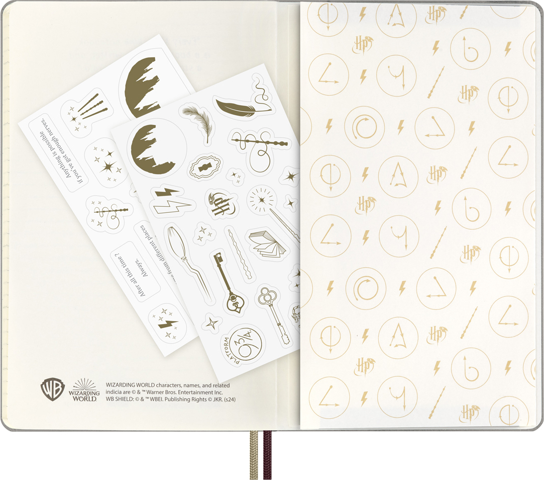 Kalendarz Moleskine 2025 12M Harry Potter Wingardium Leviosa L tygodniowy twarda oprawa