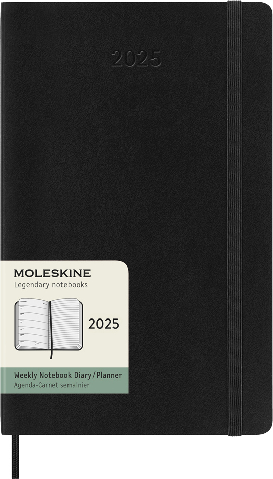 Kalendarz Moleskine 2025 12M L czarny tygodniowy miękka oprawa - FF