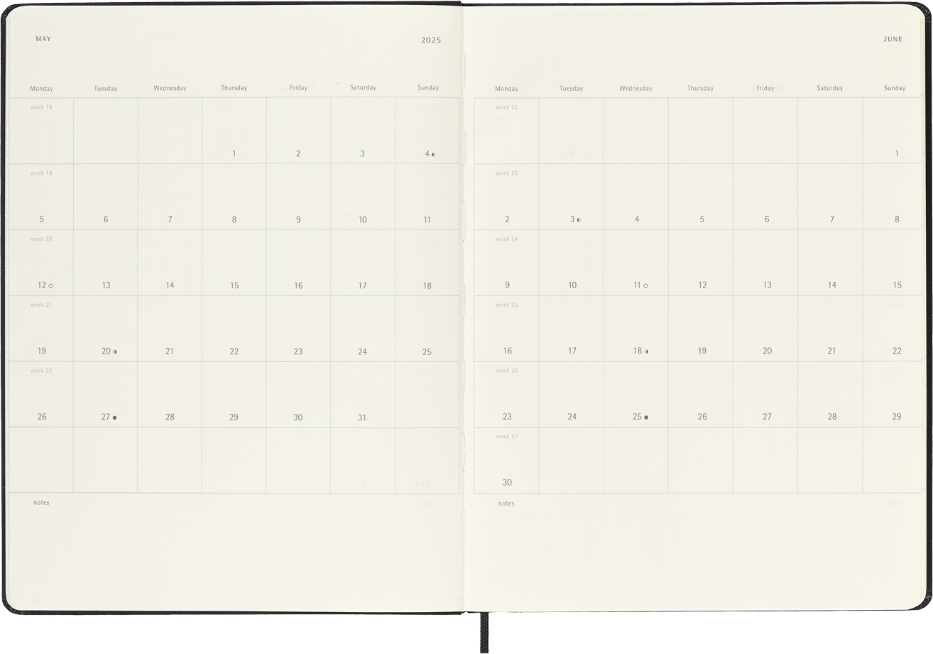 Kalendarz Moleskine 2025 12M XL tygodniowy twarda oprawa - FF