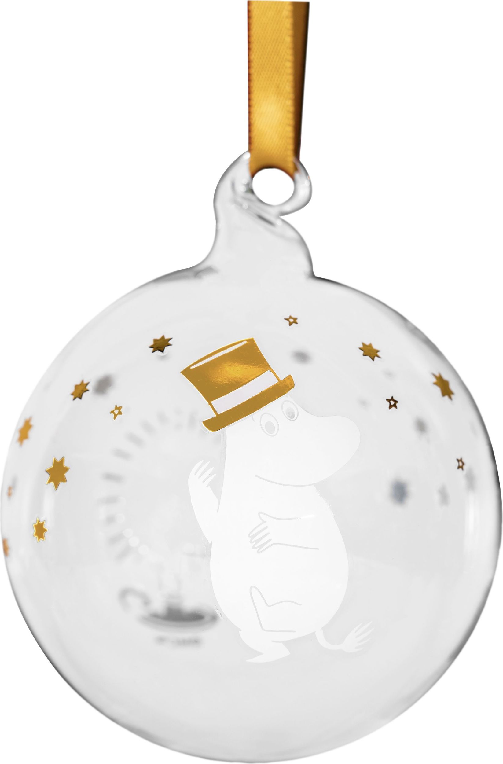 Коледни топки Muurla с рисунки на звезди стъкло 7 см 3 бр. - FA