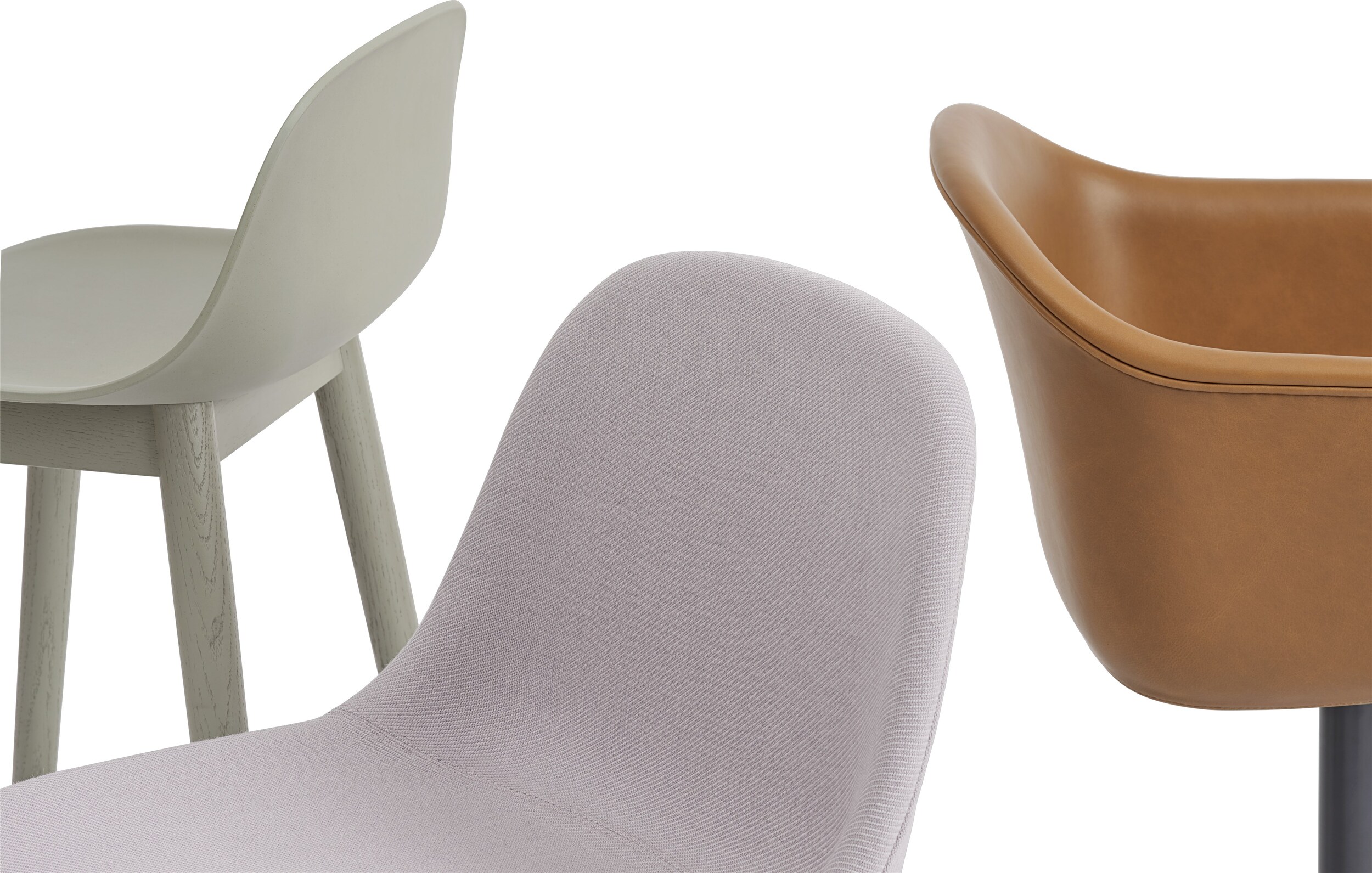 Stołek barowy Fiber 75 cm z oparciem - Muuto 58926, Iskos-Berlin