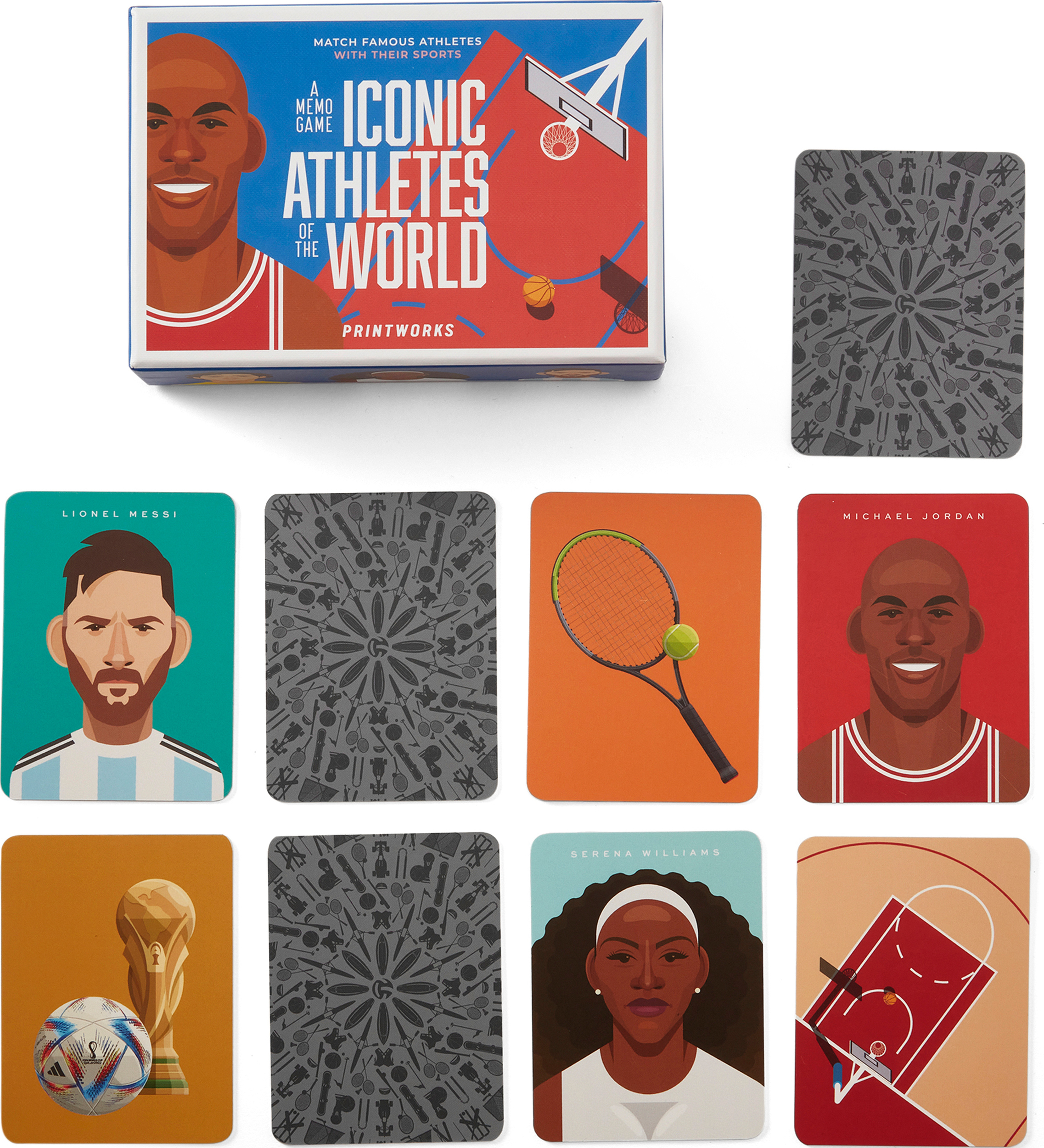 Memory Iconic Athletes Card game - Printworks PW00616 | FA