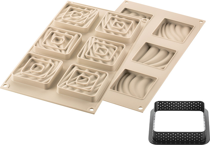 Sausainiukų forma Kit Mini Tarte Sand - Silikomart 25.304.13.0065