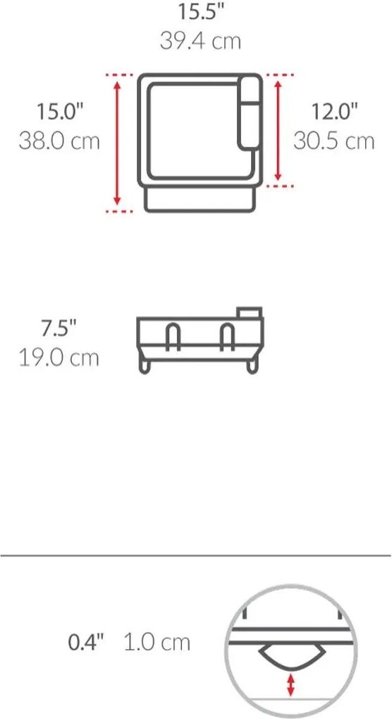 Отцедник за съдове Simplehuman с поставки за чаши - KT1184DC | FA