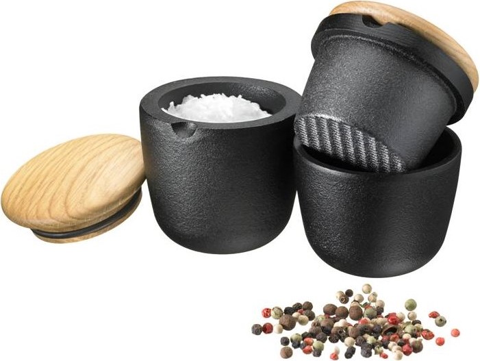 Recipient pentru condimente Skeppshult cu capac din lemn de stejar