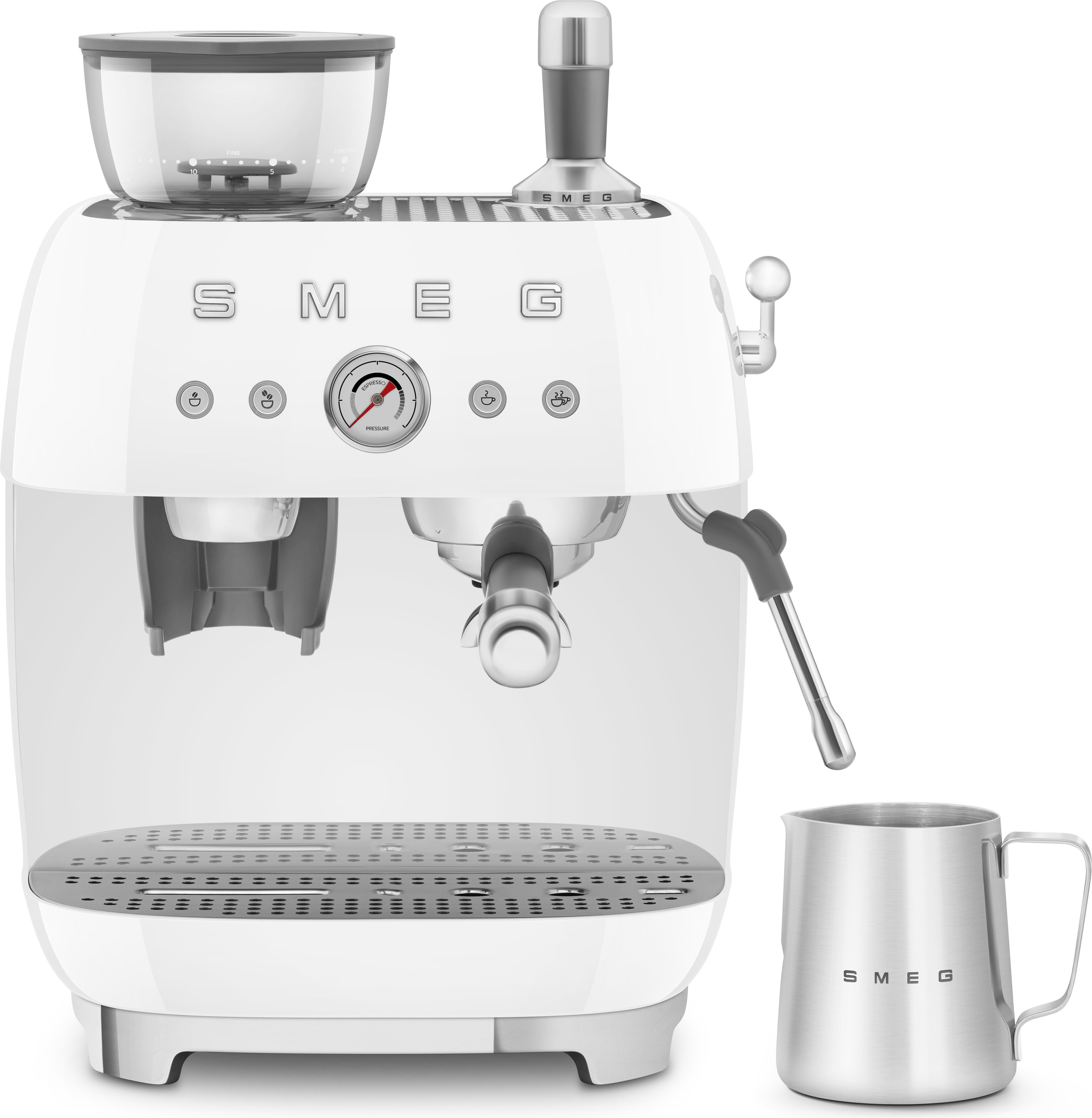 50'S Style Cob coffee machine - Smeg EGF03WHEU | FormAdore