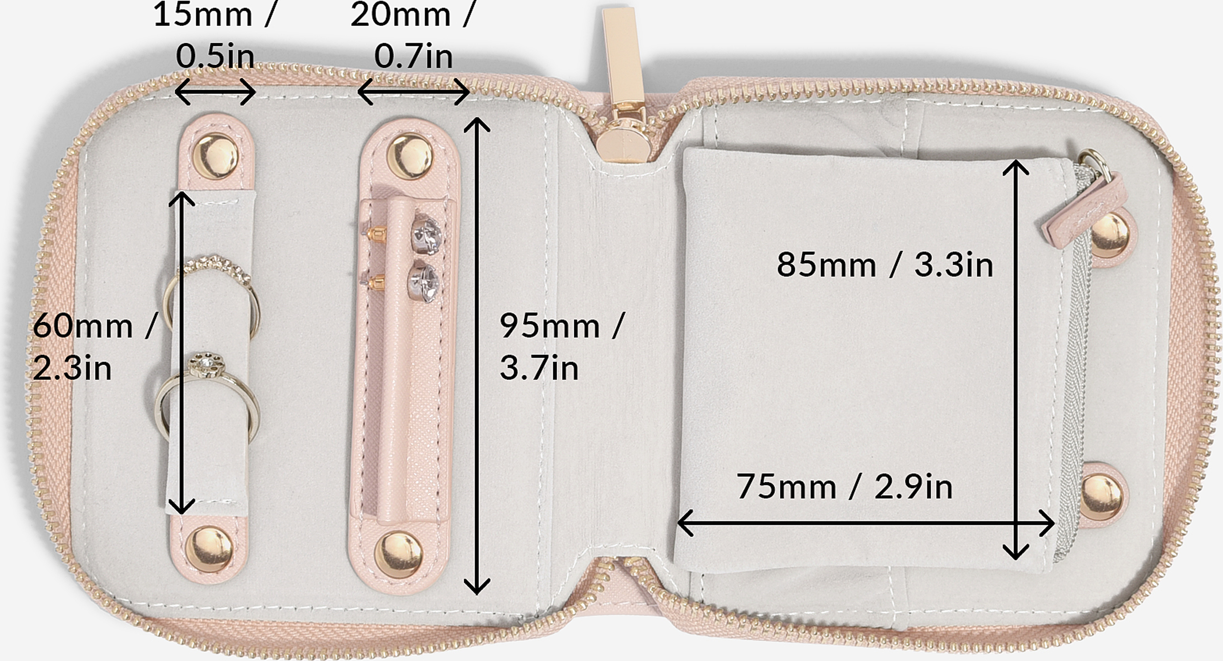 Пътна кутия за бижута с място за пръстени Stackers малка - 75759