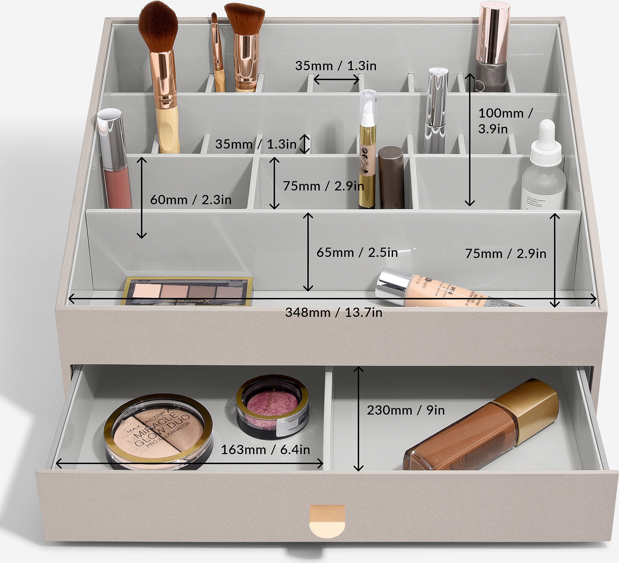 Stackers Cosmetics organiser supersize open with drawer - 75939