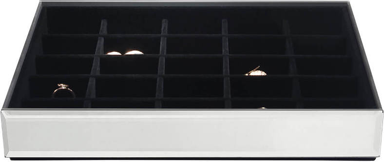 Stackers Jewellery box classic 25 chamber velvet glass with black lining