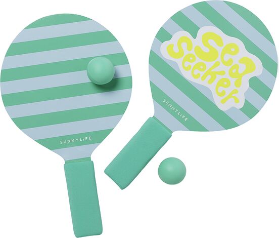 Sunnylife Mini Sea Seeker Beach tennis rackets with balls and a cover 5 el.