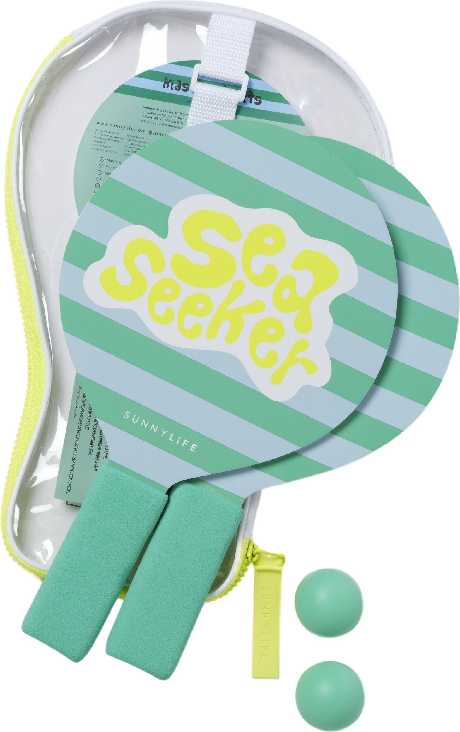 Sunnylife Mini Sea Seeker Beach tennis rackets with balls and a cover 5 el.