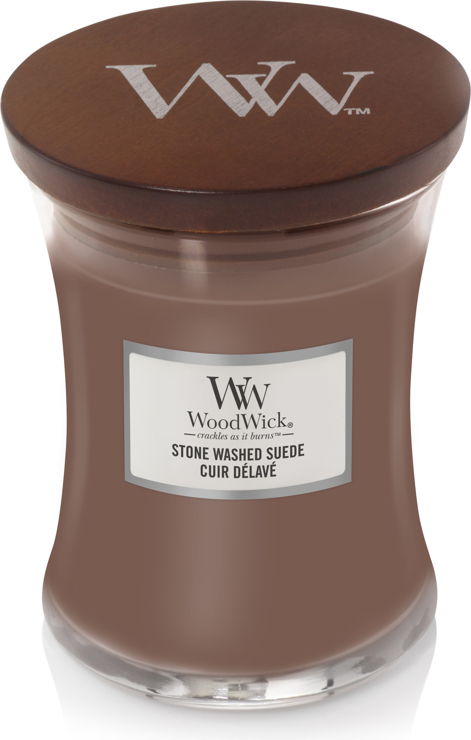 Świeca Core WoodWick Stone Washed Suede średnia - 1666267E | FF